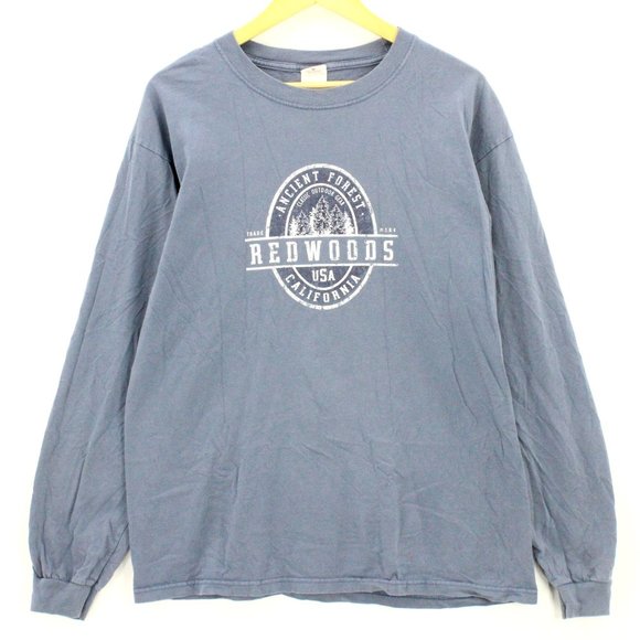 Anvil | Shirts | Vintage Anvil Tshirt Mens Blue Long Sleeve Redwoods ...